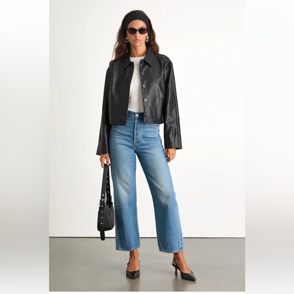 Lulus | Jackets & Coats | Lulus Sleek Black Leather Jacket | Poshmark